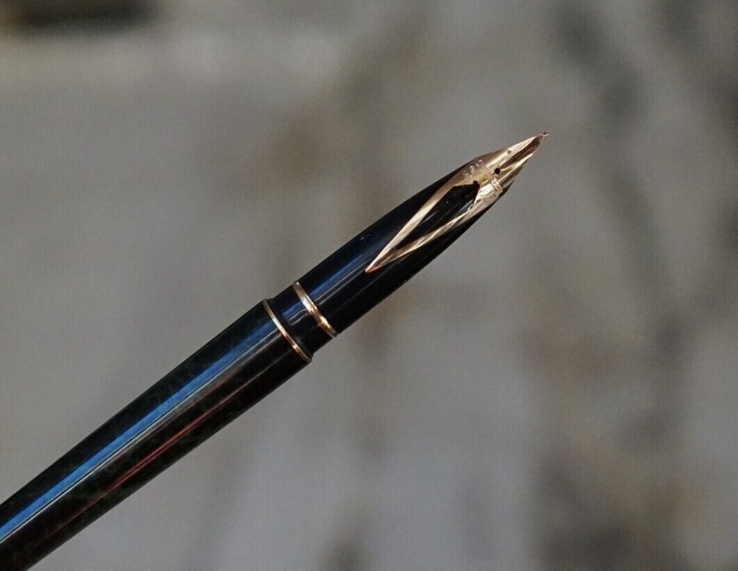 Stylo plume Sheaffer Targa laque malachite ronce - plume en or 14 carats